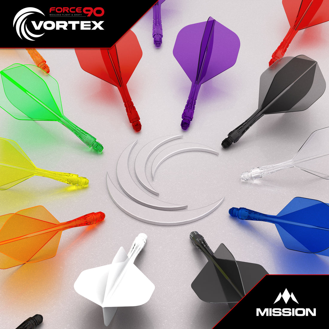Force 90 Vortex - Moulded Flight & Shaft - Standard No2 - Clear ...