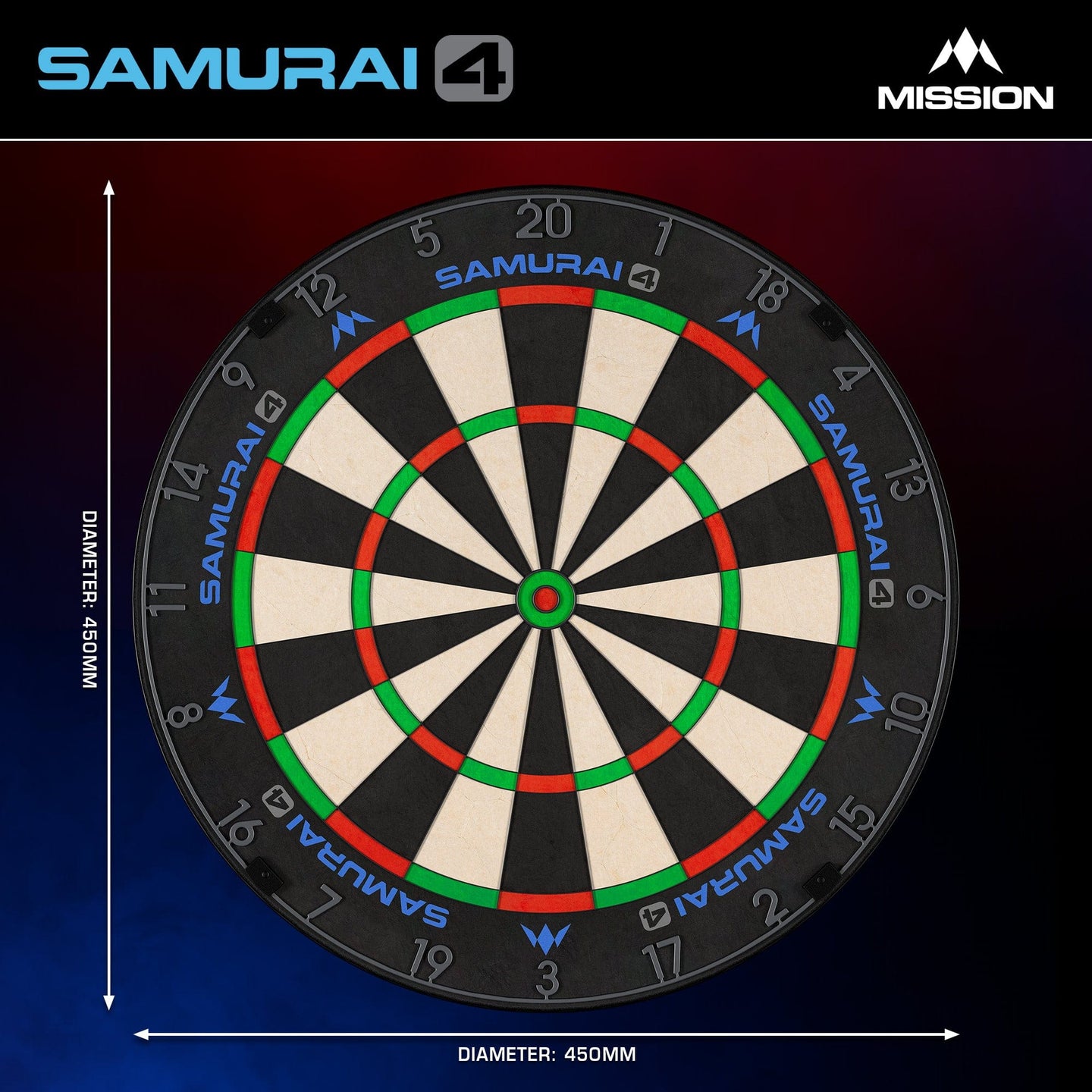 Samurai 4 Dartboard - Professional - Knife Wire - Graphite Grey ...