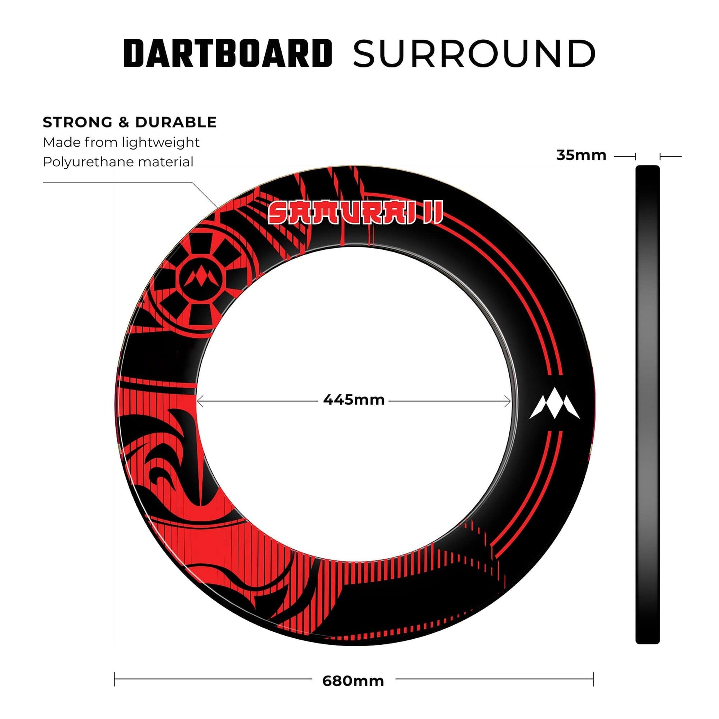 Mission Samurai II Professional Dartboard Surround - Red – Mission Darts