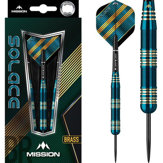 Solace Darts - Steel Tip Brass - M2 - Dark Green – Mission Darts