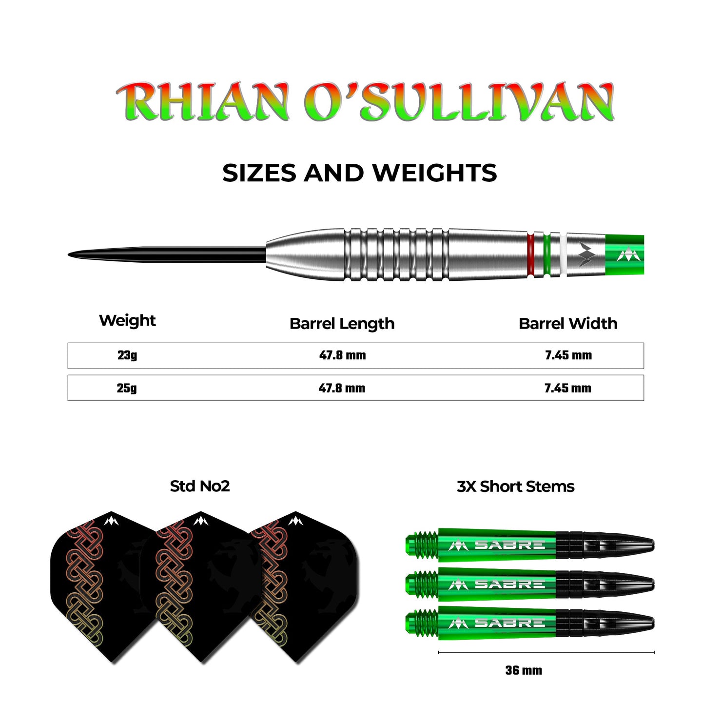 Mission Rhian O'Sullivan Darts - Steel Tip - Ringed – Mission Darts
