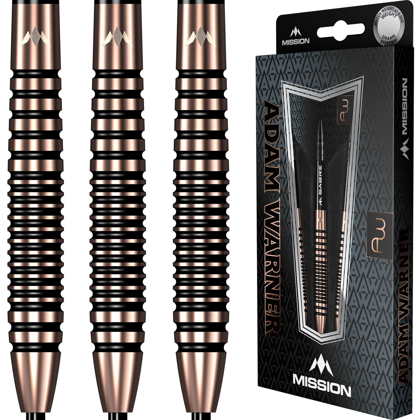 Adam Warner Darts - Steel Tip - 90% - Bronze Titanium – Mission Darts
